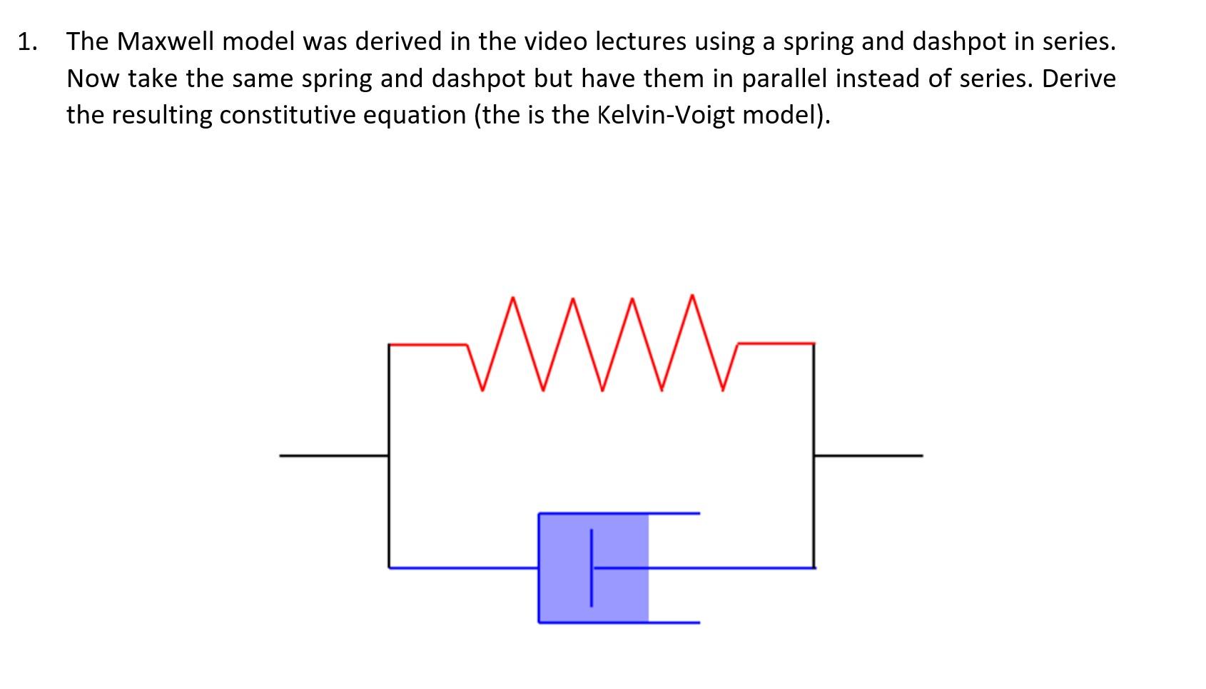 Solved 1. The Maxwell model was derived in the video | Chegg.com