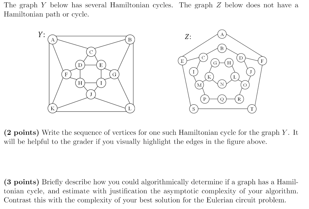 The graph Y below has several Hamiltonian cycles. The | Chegg.com