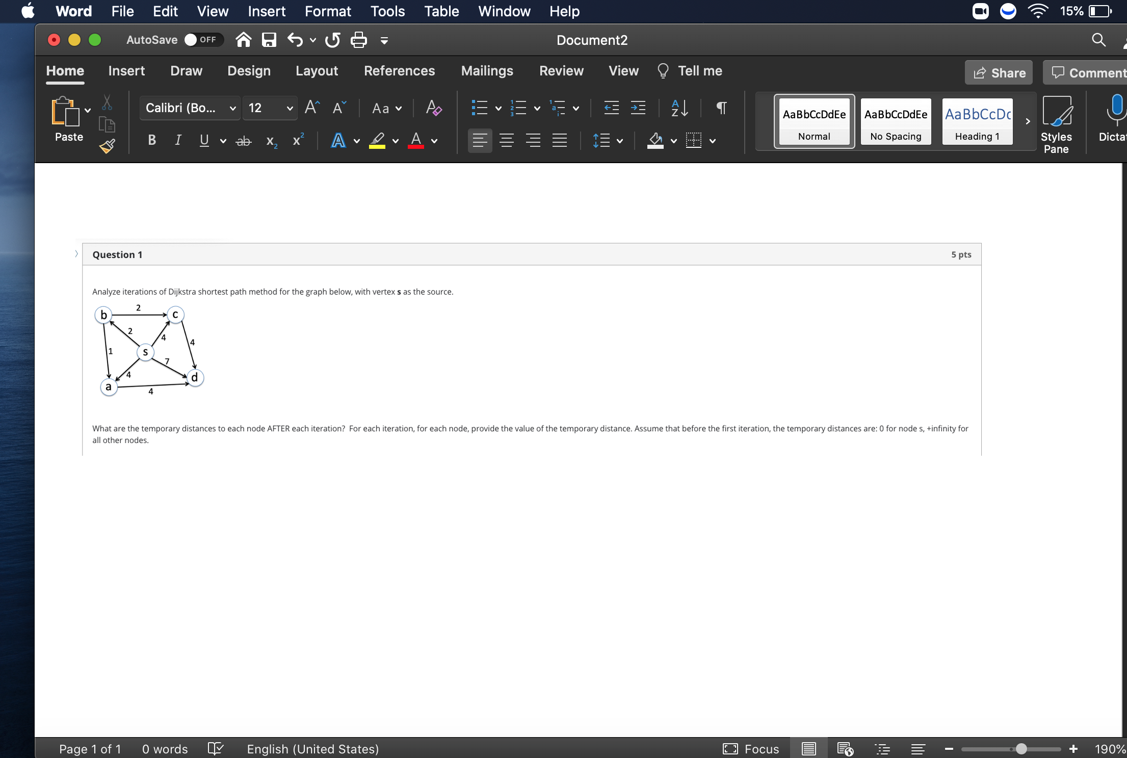 Solved Word File Edit View Insert Format Tools Table Window | Chegg.com