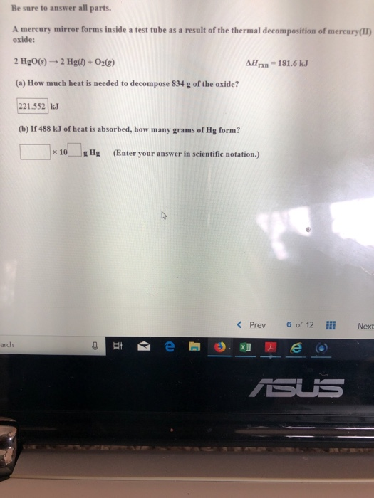 Solved Be sure to answer all parts. A mercury mirror forms | Chegg.com
