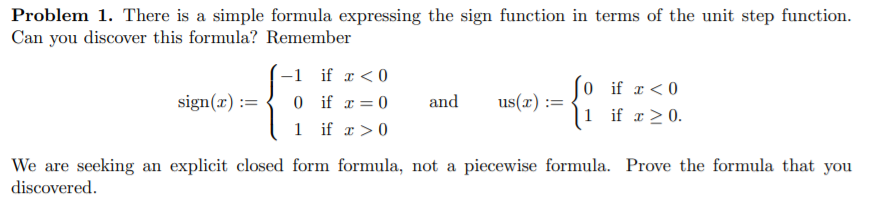 Solved Problem 1. There is a simple formula expressing the | Chegg.com
