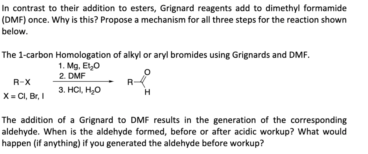 Solved In contrast to their addition to esters, Grignard | Chegg.com