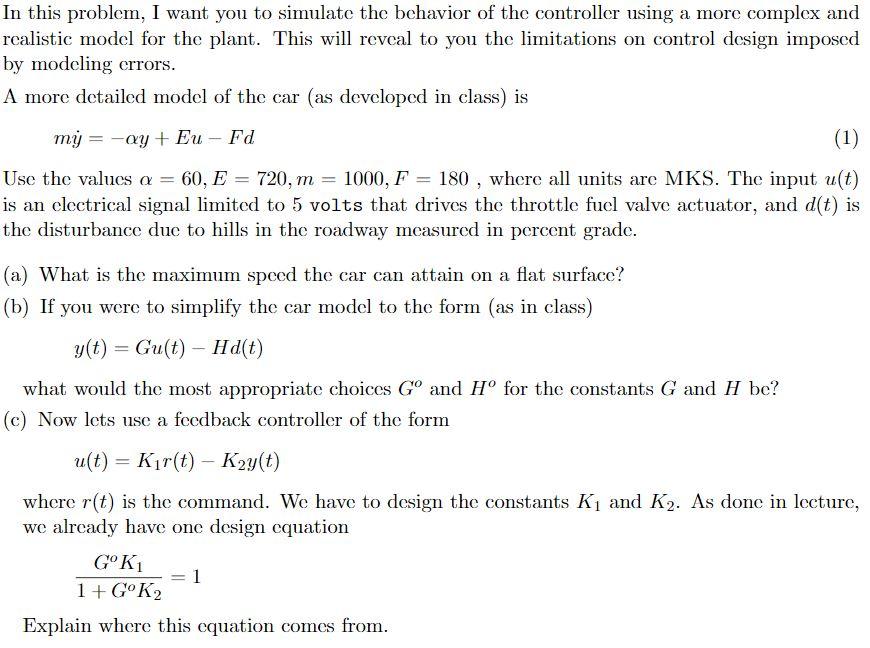 Solved In this problem, I want you to simulate the behavior | Chegg.com