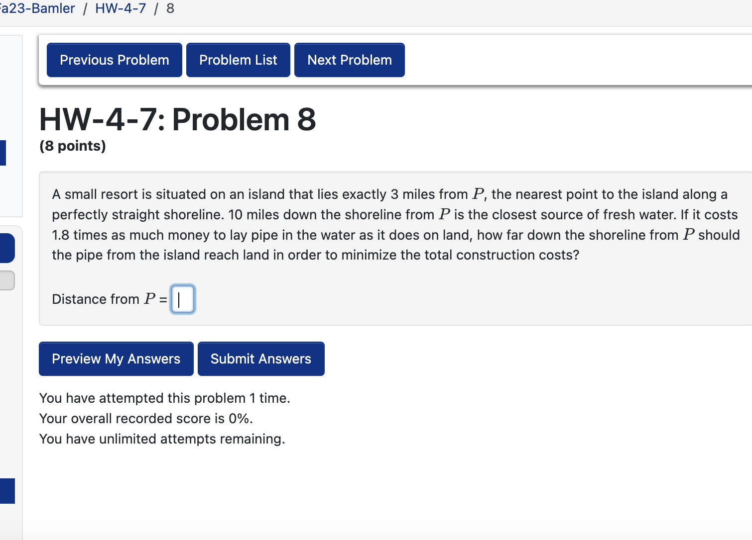 Solved HW-4-7: Problem 8(8 ﻿points)A small resort is | Chegg.com