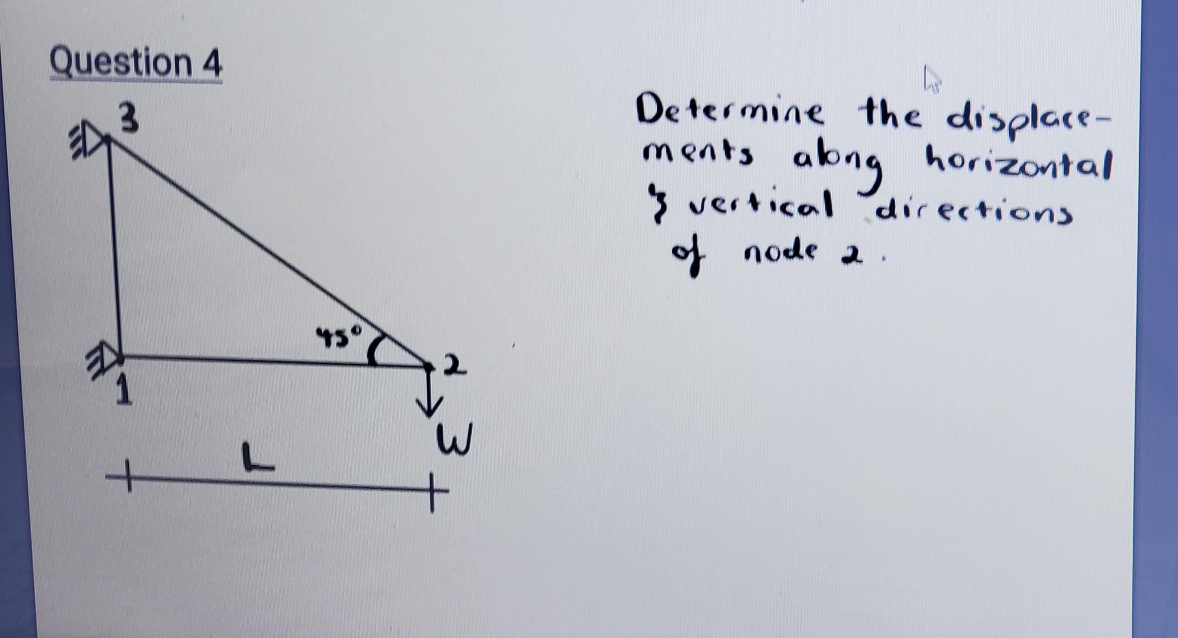 Solved Question 4Determine the displacements along | Chegg.com
