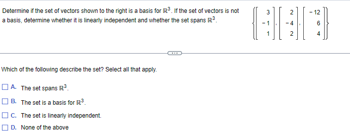 Solved Determine whether the set | Chegg.com