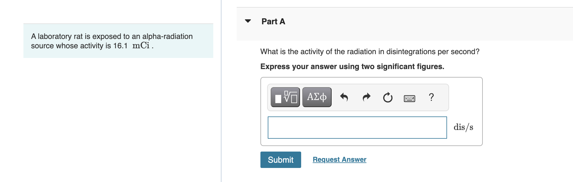 Solved A laboratory rat is exposed to an alpha-radiation | Chegg.com