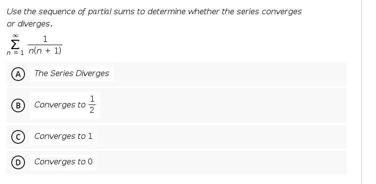 Solved Use the sequence of partial sums to determine whether | Chegg.com