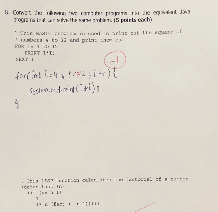 Solved 8. Convert the following two computer programs into | Chegg.com