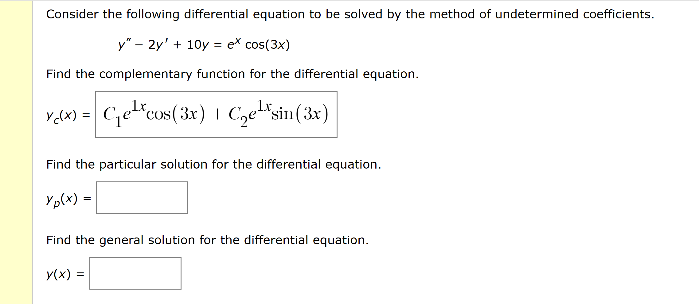 Solved Consider the following differential equation to be | Chegg.com