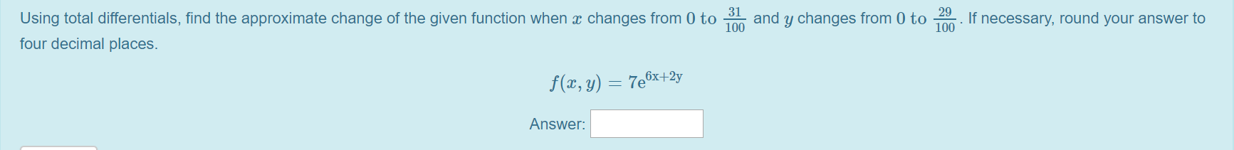 Solved 1 and y changes from 0 to 29. If necessary, round | Chegg.com