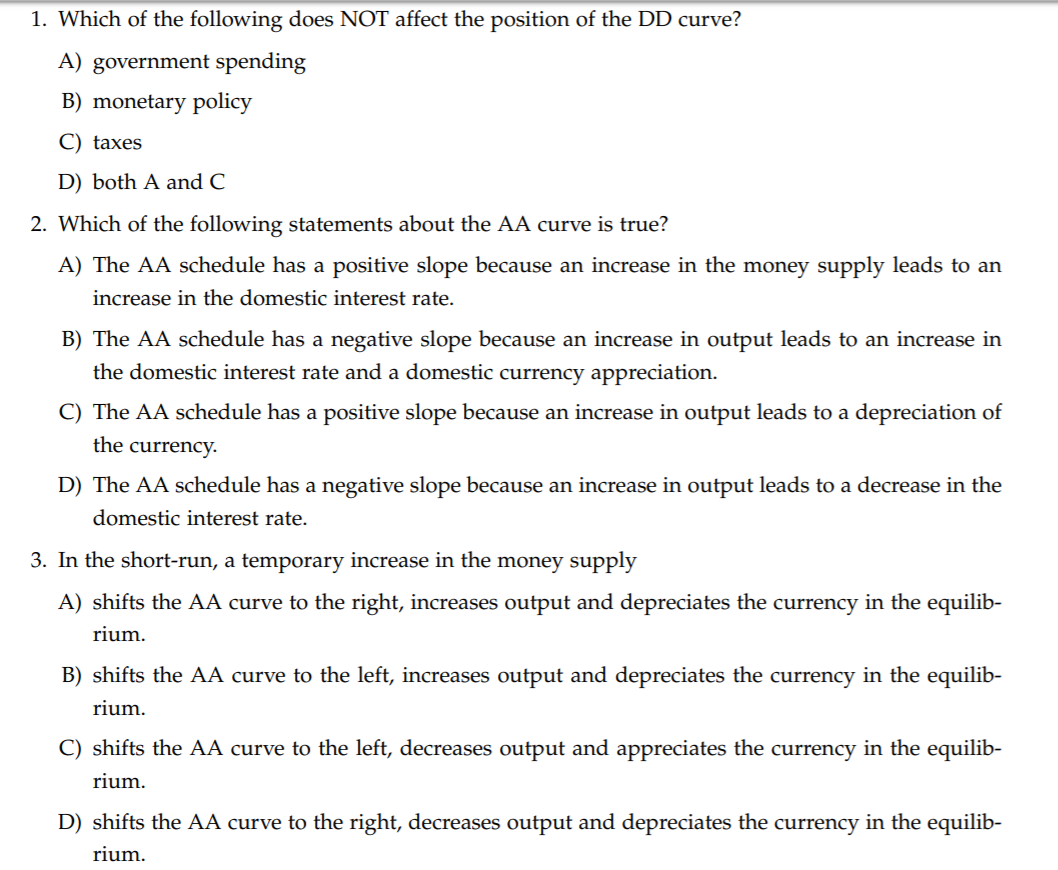 Solved 1. Which of the following does NOT affect the | Chegg.com