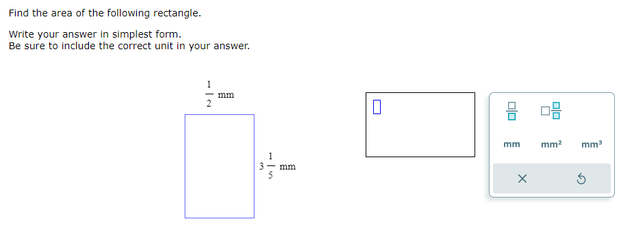 Solved Find the area of the following rectangle.Write your | Chegg.com