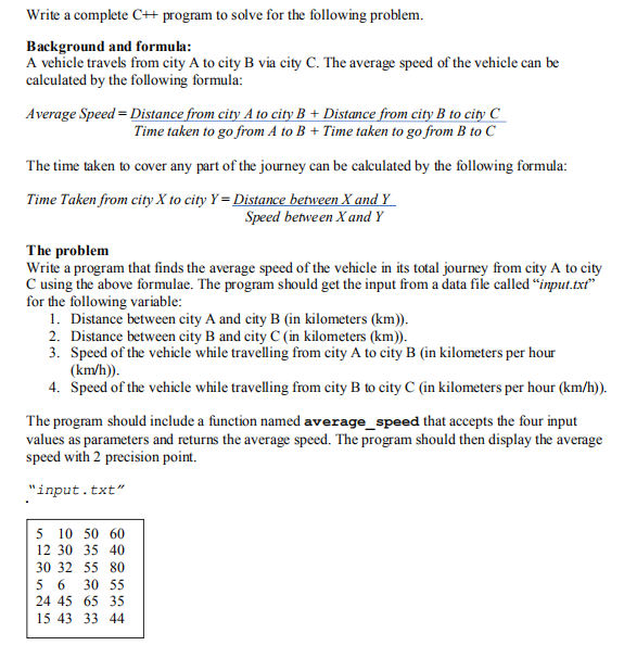 Solved Write a complete C++ program to solve for the | Chegg.com