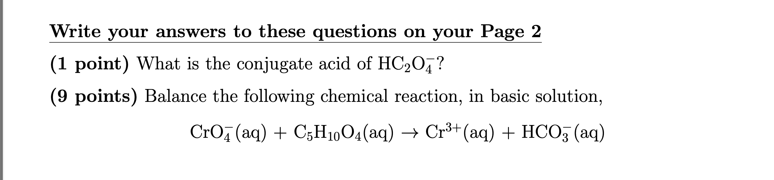 Solved Write your answers to these questions on your Page 2 | Chegg.com