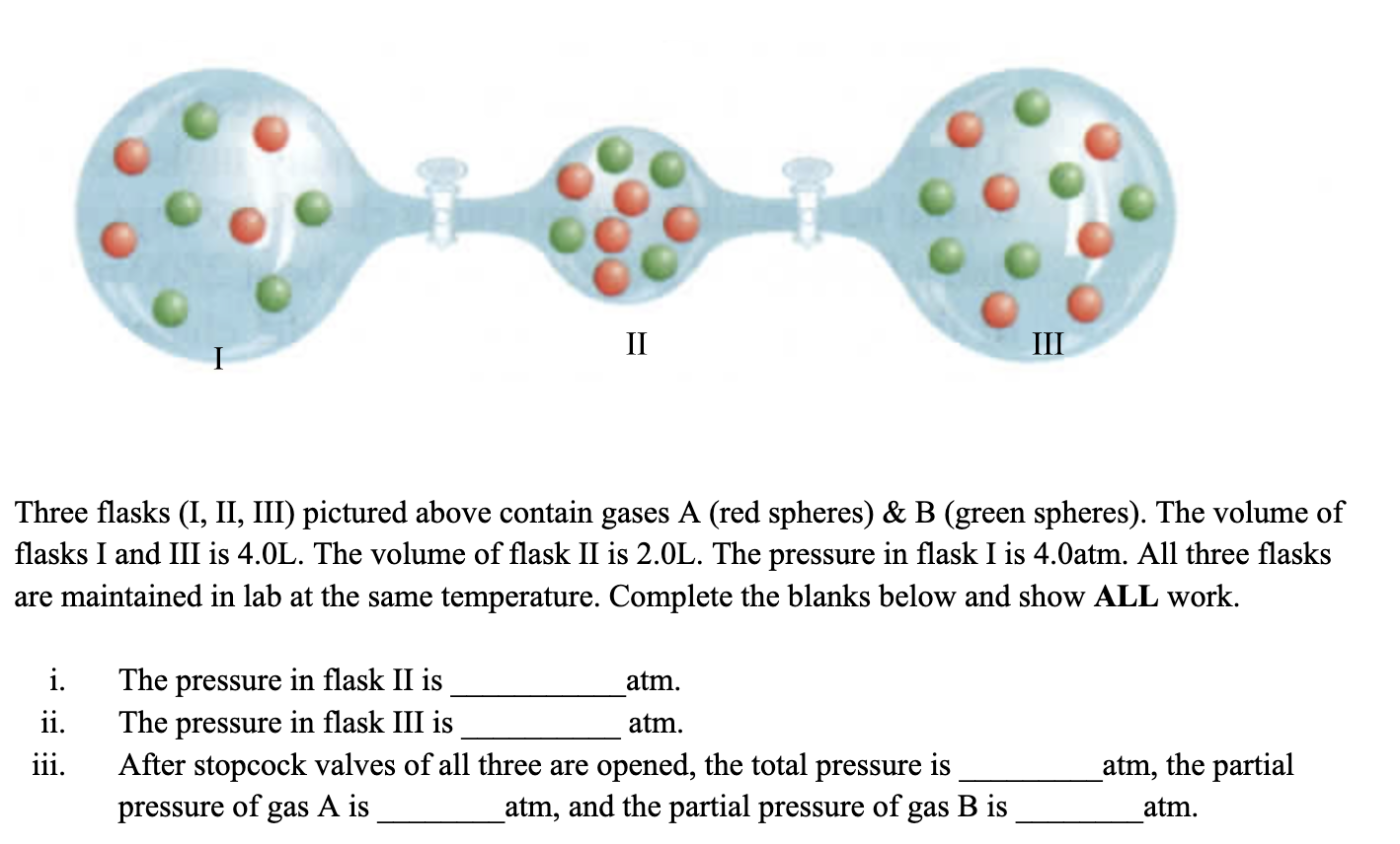 Solved Three flasks (I, II, III) pictured above contain | Chegg.com