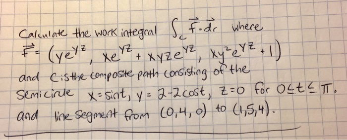 Solved Calculate the work integral integral_c f^vector | Chegg.com