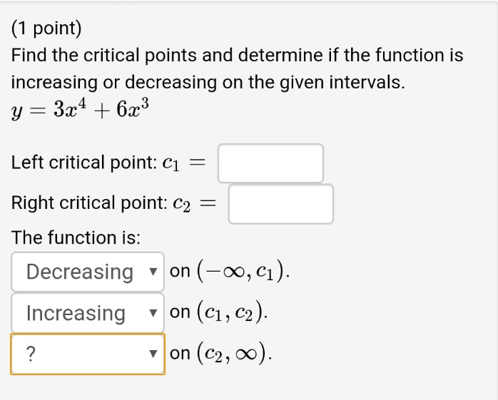 Solved (1 point) Find the critical points and determine if | Chegg.com