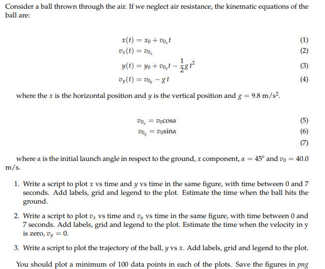 Consider a ball thrown through the air. If we neglect | Chegg.com