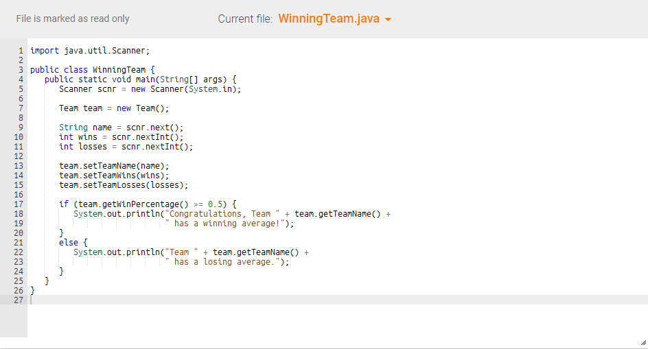 Solved Given main(0, define the Team class (in file | Chegg.com