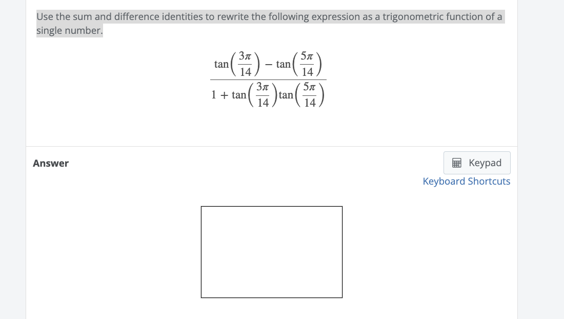 Solved Use the sum and difference identities to rewrite the | Chegg.com