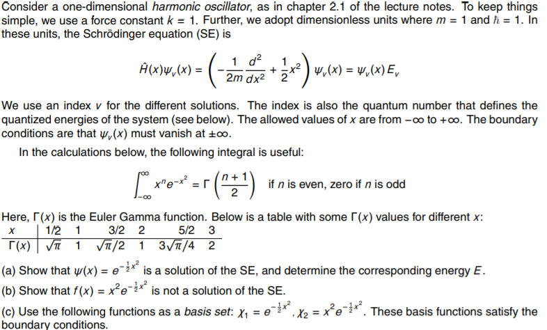 Solved Consider a one-dimensional harmonic oscillator, as in | Chegg.com