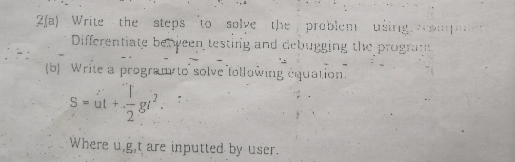 Solved 2(a) Write the steps io solve the problen using | Chegg.com