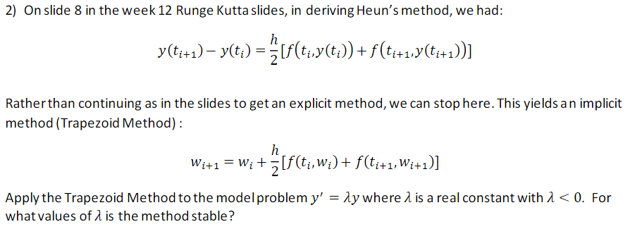 Solved 2) On slide 8 in the week 12 Runge Kutta slides, in | Chegg.com