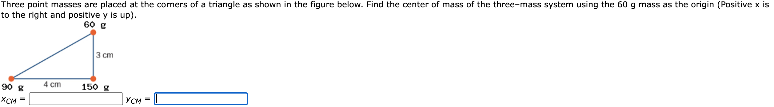 Solved Three point masses are placed at the corners of a | Chegg.com