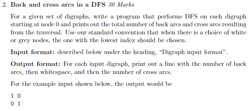 Solved 2. Back and cross arcs in a DFS 30 Marks For a given | Chegg.com