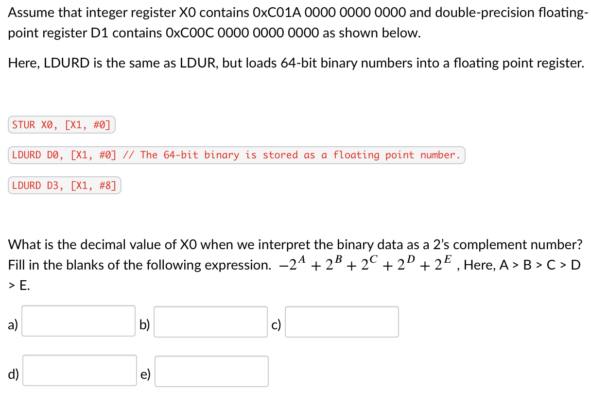 Solved Assume that integer register XO contains OxC01A 0000 | Chegg.com