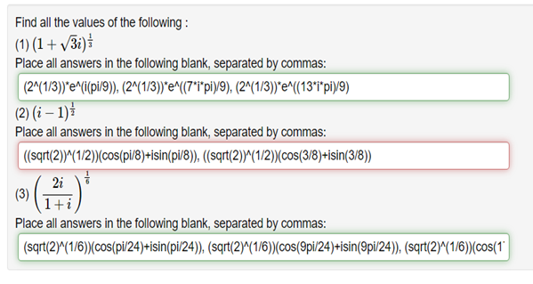 Solved Find all the values of the following : (1) (1+3i)31 | Chegg.com