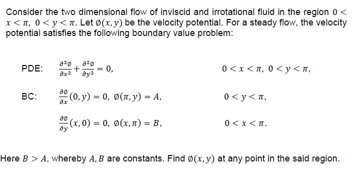 Solved Consider the two dimensional flow of inviscid and | Chegg.com