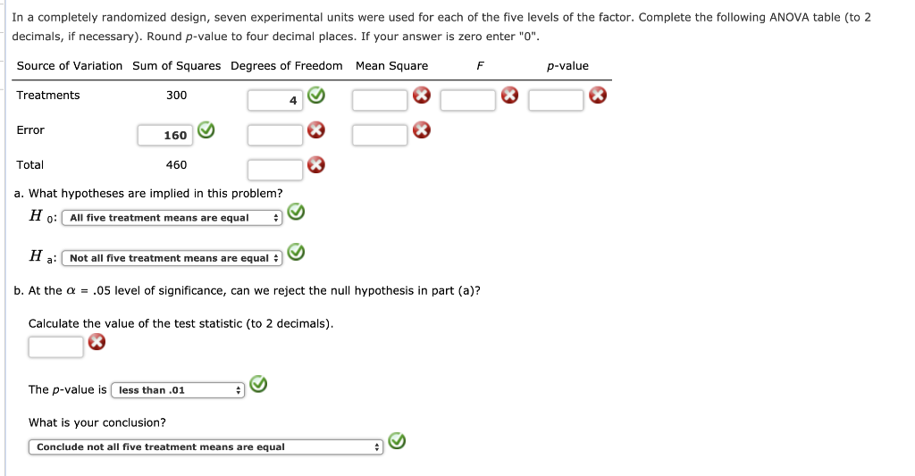 Solved In A Completely Randomized Design Seven Experimental 
