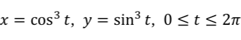 Solved x=cos3t,y=sin3t,0≤t≤2π | Chegg.com