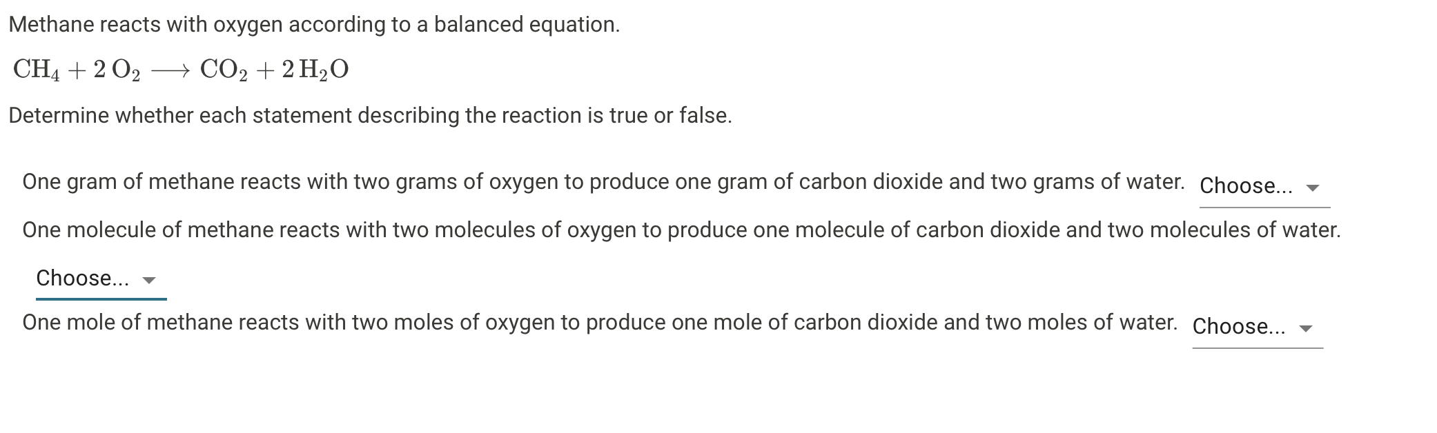 Solved Methane reacts with oxygen according to a balanced | Chegg.com