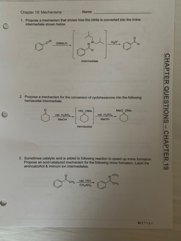 Solved Chapter 19: Reactions Name: 1. Aldehydes are more | Chegg.com