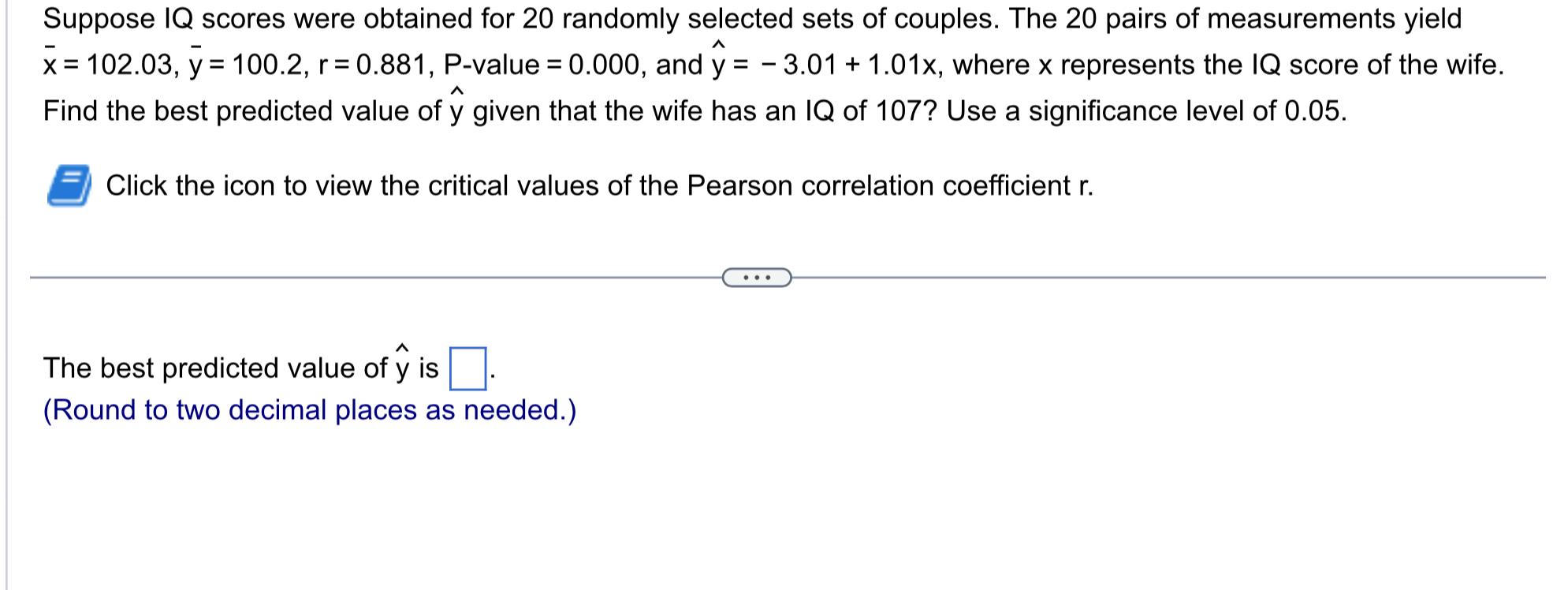 Solved Suppose IQ scores were obtained for 20 randomly | Chegg.com