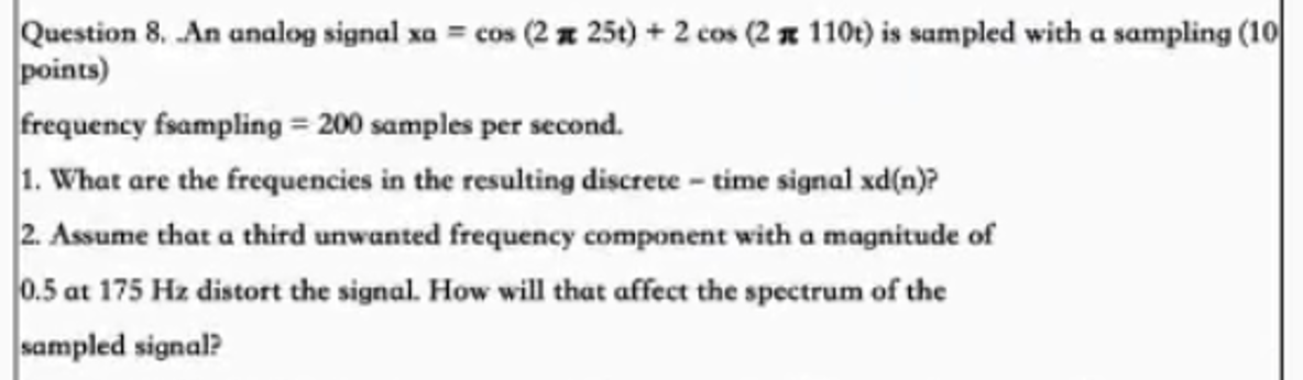 Solved Frequency component | Chegg.com