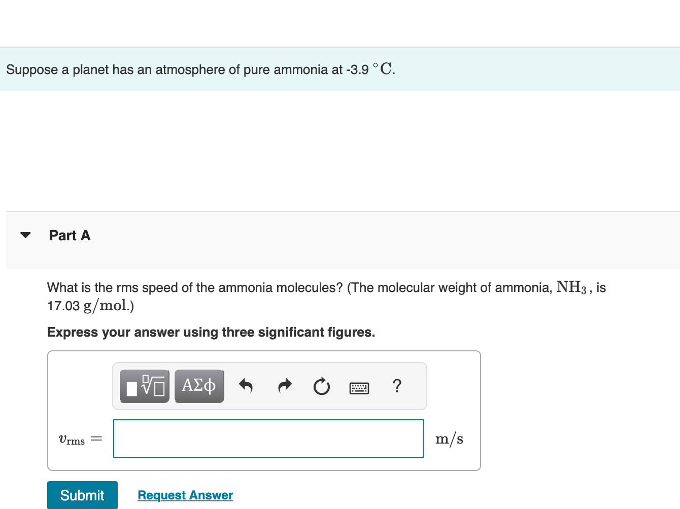 Solved Suppose a planet has an atmosphere of pure ammonia at | Chegg.com