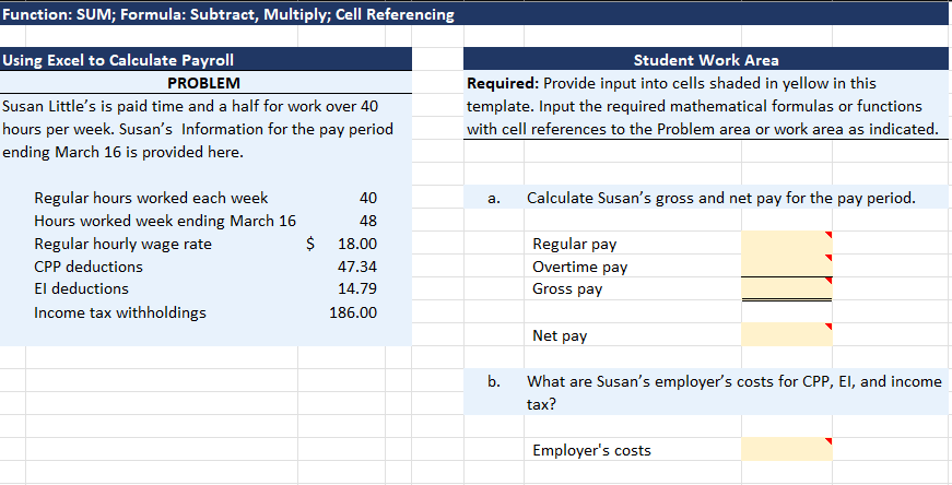Solved Function Sum Formula Subtract Multiply Cell 