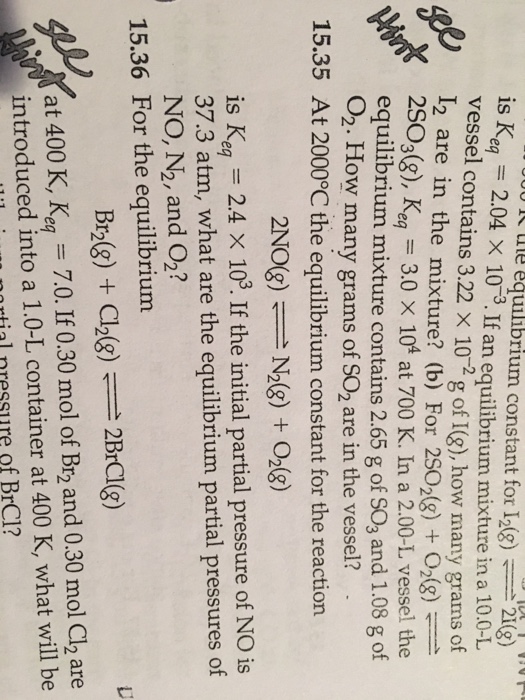 Solved the equilibrium constant for 12(g) is Keg 2.04 x | Chegg.com