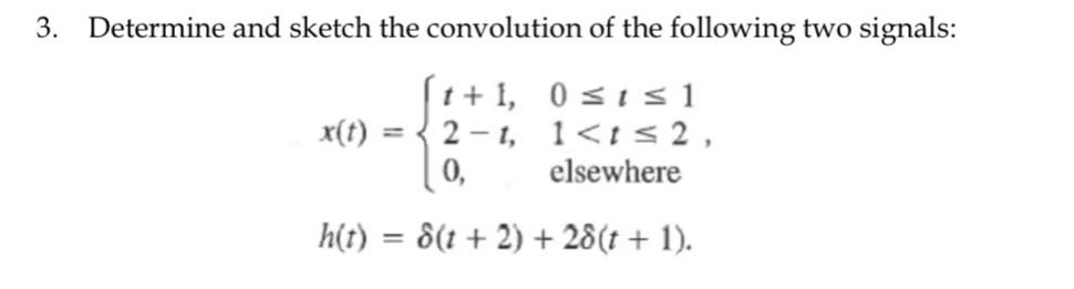 Solved 3. Determine and sketch the convolution of the | Chegg.com