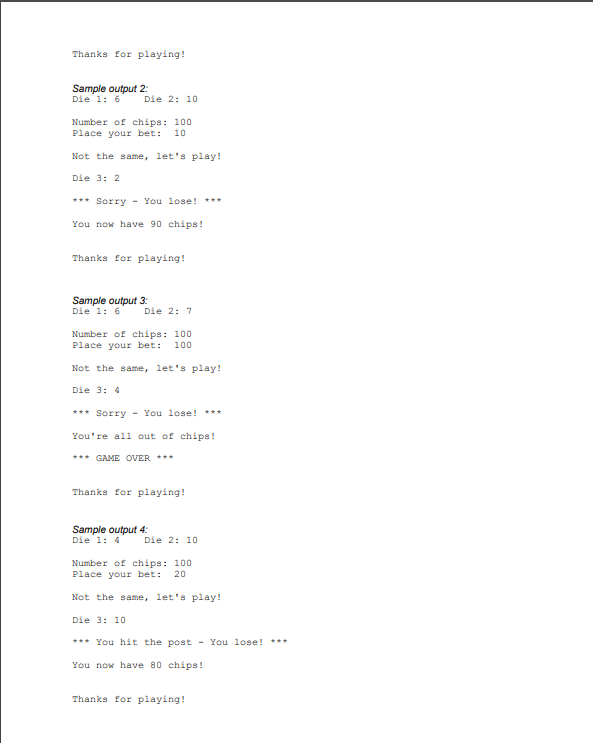 Solved Stage 6 Modify Your Code To Now Allow Betting Define 