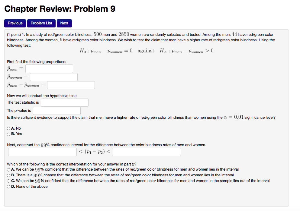 Solved Chapter Review: Problem 9 Previous Problem List Next | Chegg.com