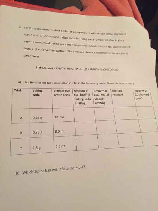 Solved Carly the chemistry student performs an experiment | Chegg.com