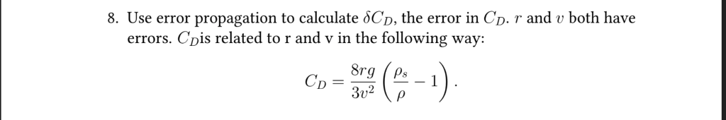 Solved 8. Use error propagation to calculate 3CD, the error | Chegg.com