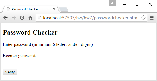 Solved Create a web page named passwordChecker.html that | Chegg.com