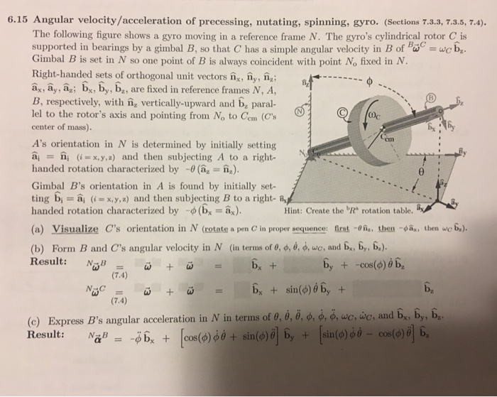 Solved 6.15 Angular velocity/acceleration of precessing, | Chegg.com