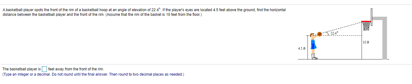 Solved A basketball player spots the front of the rim of a | Chegg.com